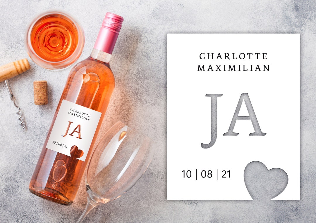 Étiquettes de vin / Étiquettes de champagne mariage / 12 pcs ...