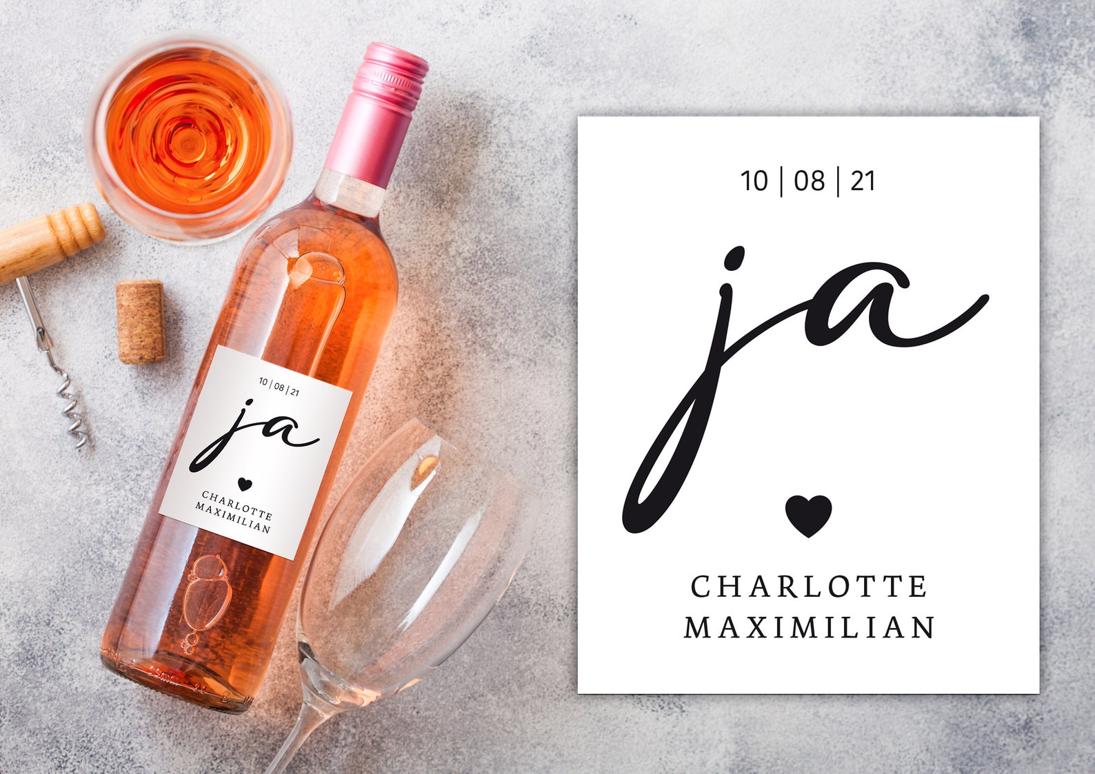 Étiquettes de vin / Étiquettes de vin mousseux / Mariage / 12 pcs ...
