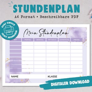 A4 Timetable to Print | Writable PDF | Digital DOWNLOAD | Children ...