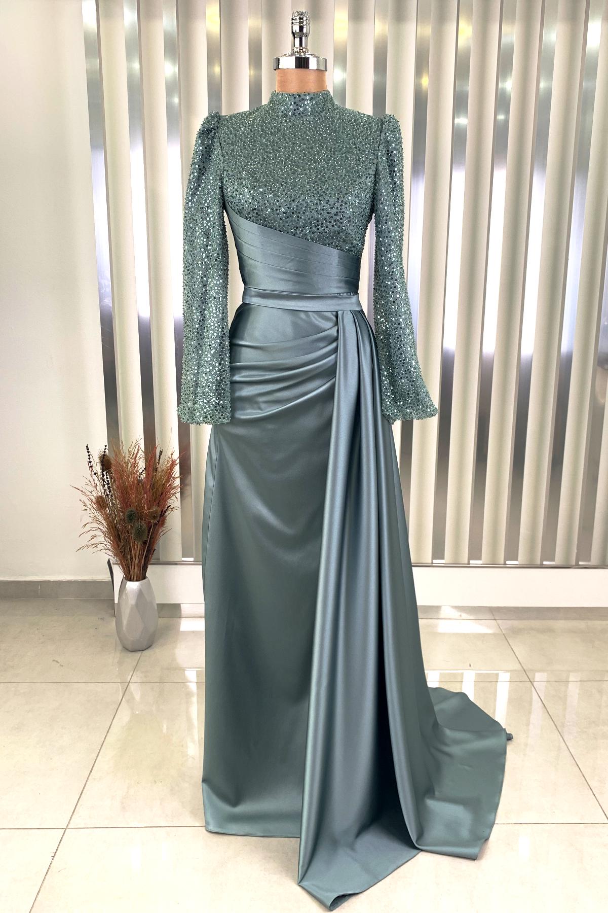 Muslim Evening Dress, Hijab Dress, Evening Dress, Prom Dress, Beads ...