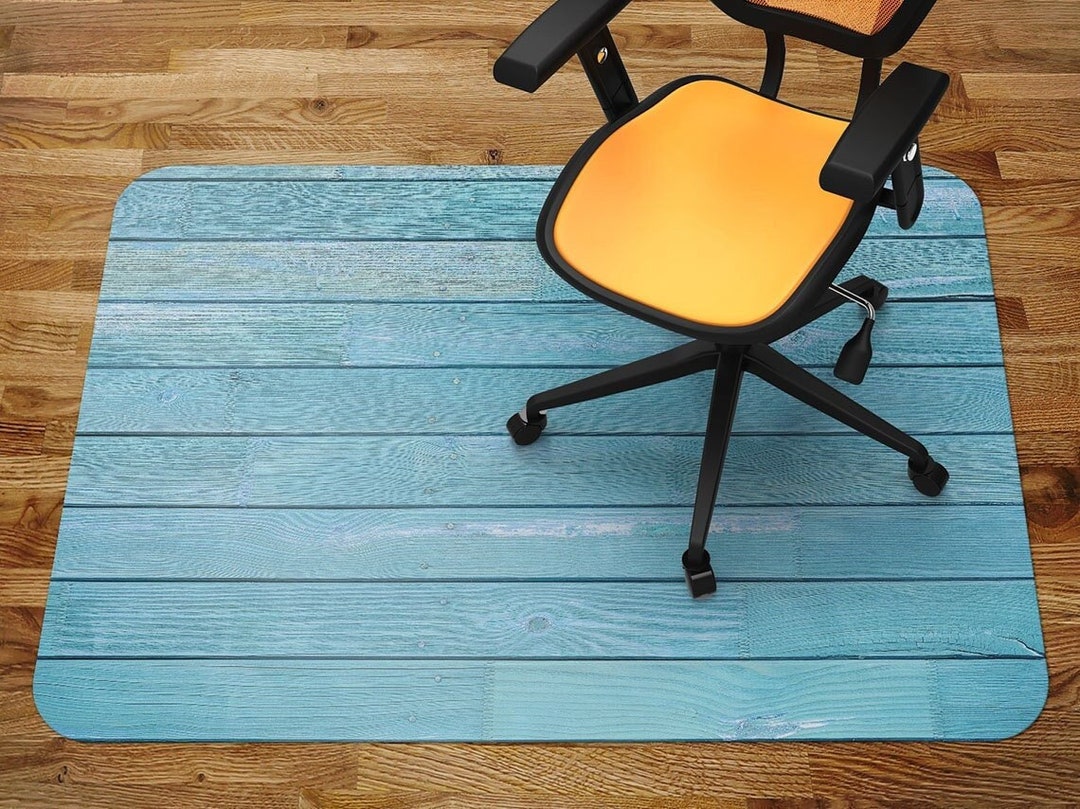 Office Chair Mat Turquoise Wooden Boards Chair Mat, Splash Mat ...