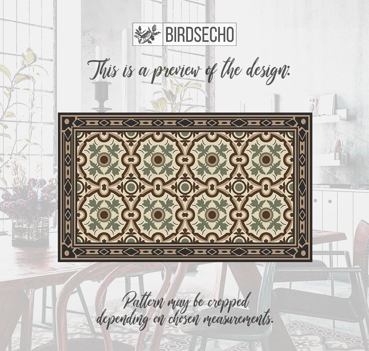 Amara Vinyl Mat, Comfort Mat, Tiles Mat, Vinyl Floor, Retro Rugs, Vinyl ...