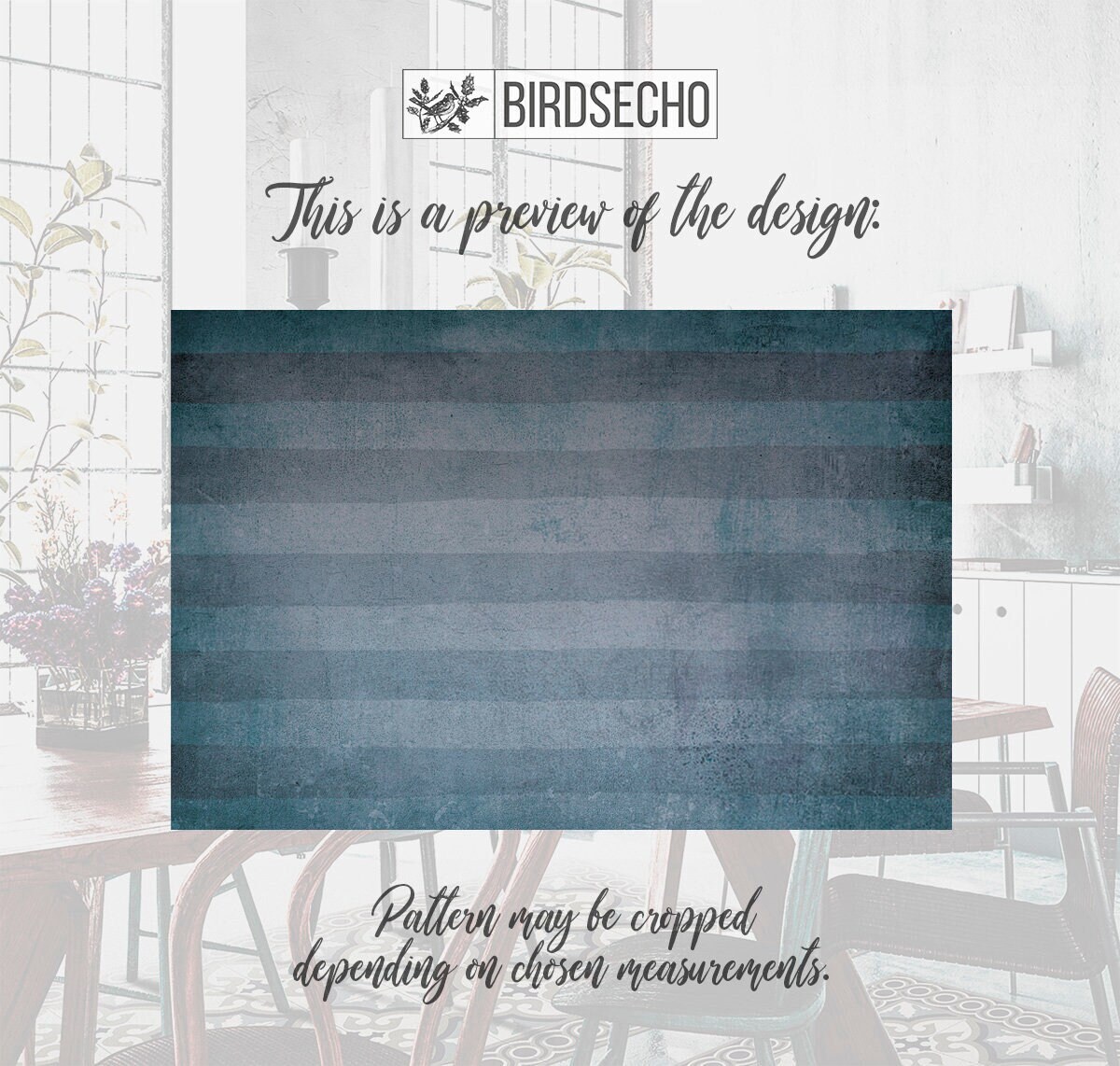 Shiny Azure Stripes Vinyl Mat, Floor Home Decor, Modern Vinyl Mat ...