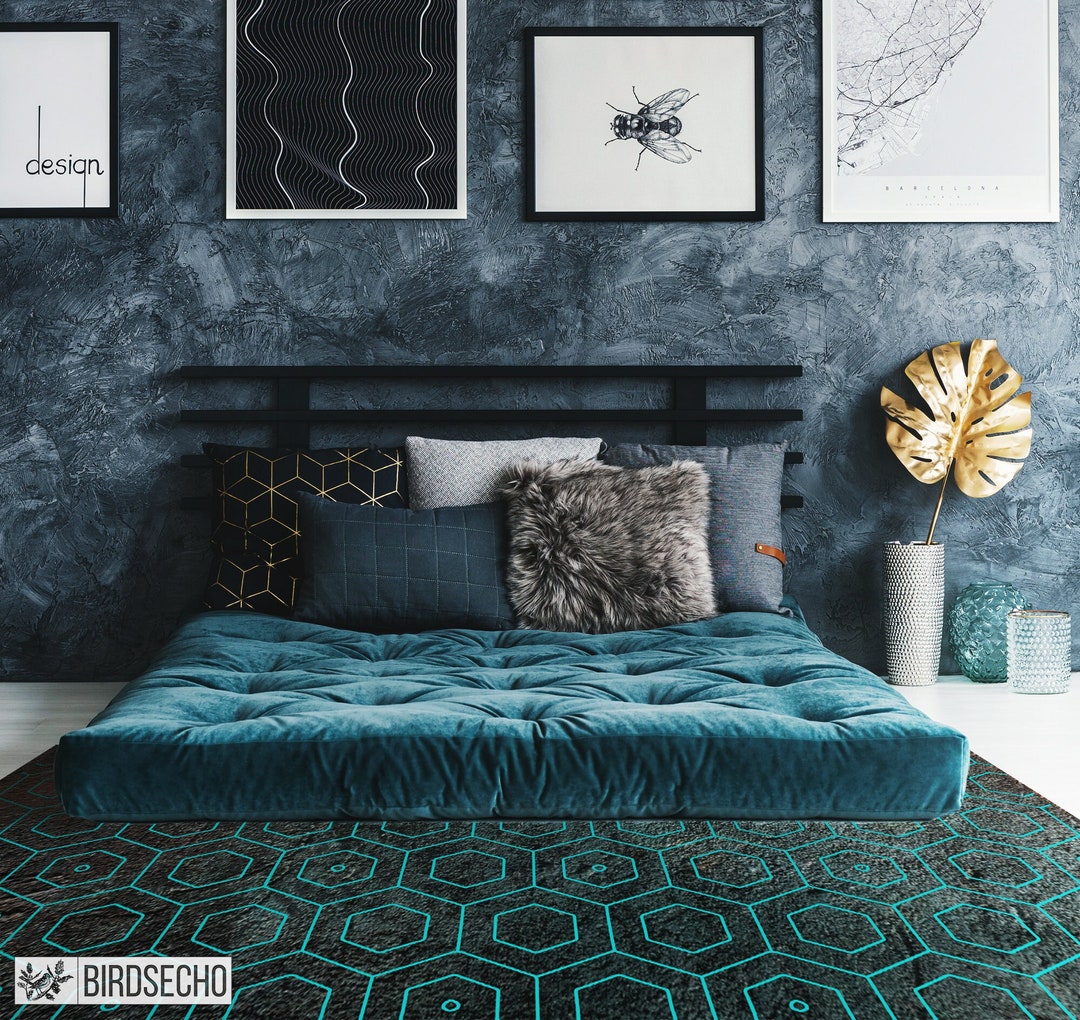 Malachite Concrete Vinyl Mat, Retro PVC Rug, Modern Linoleum Carpet ...