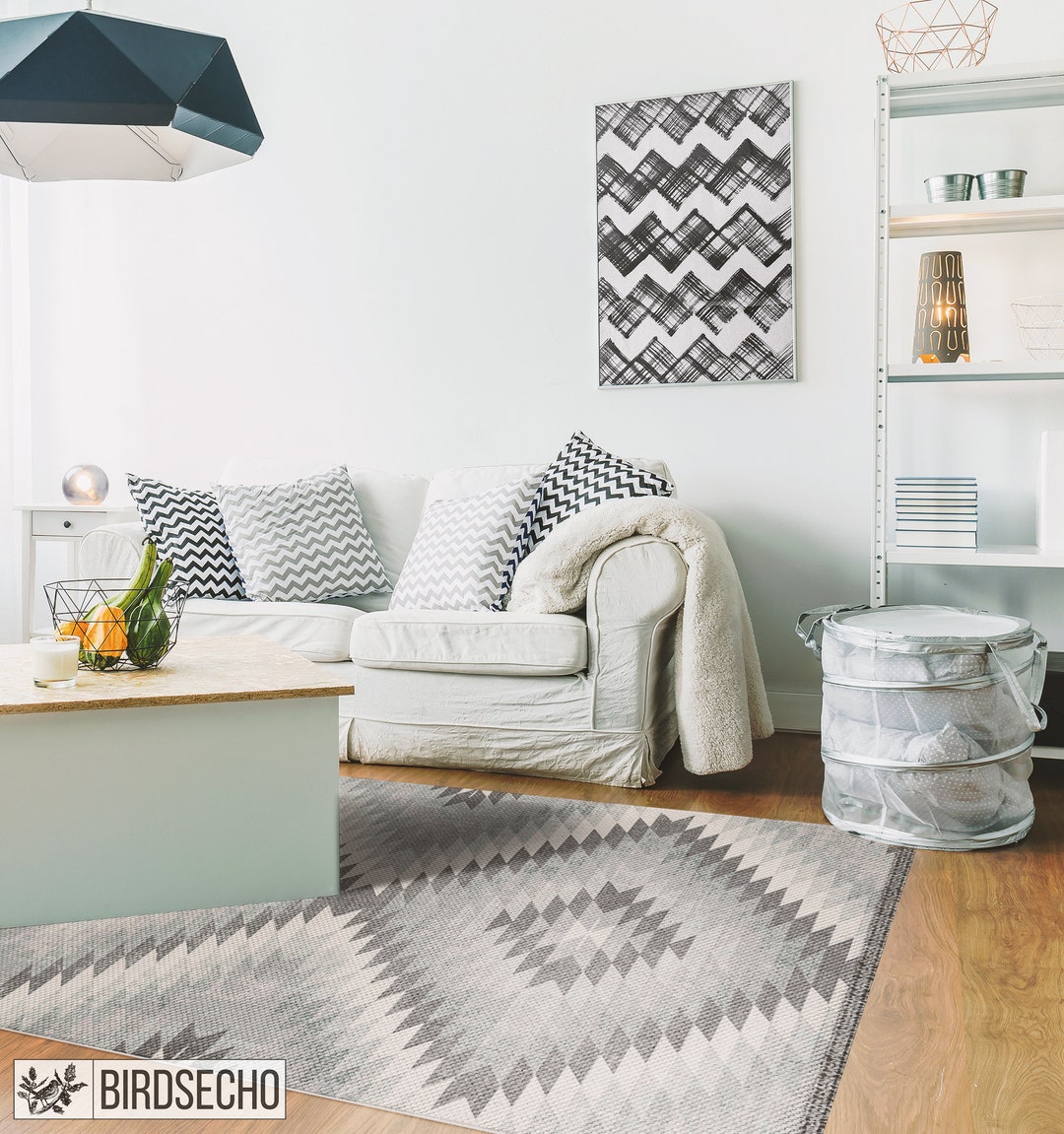 Prestio Light Gray Vinyl Mat, Retro Vinyl Mat, Modern Floor Decor ...