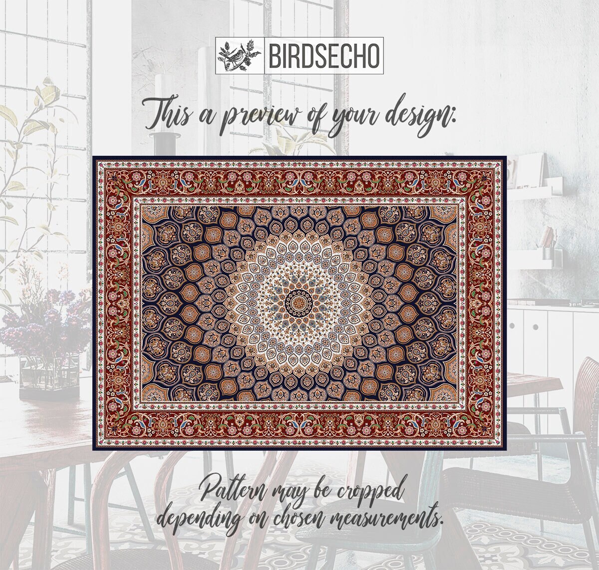 Imane Vinyl Mat, Border Frame Pattern Carpet Mandala Red, Nursery Rug ...