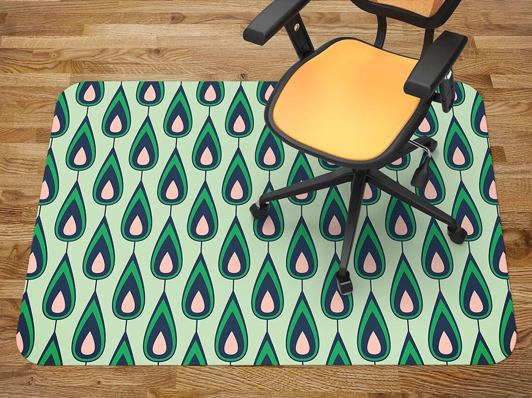 Office Chair Mat Retro Pattern Pawei Feathers Chair Mat, Splash Mat ...
