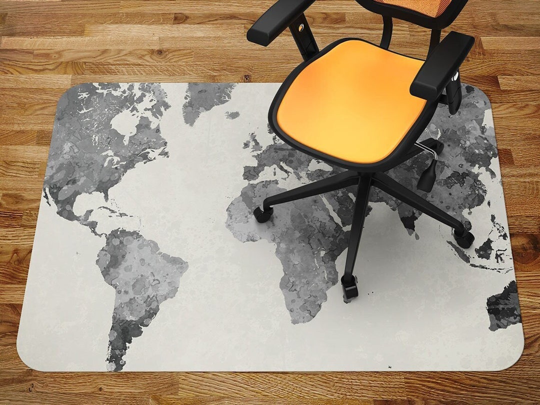 Office Chair Mat Watercolor Map Chair Pad, Splash Mat, Waterproof Chair ...