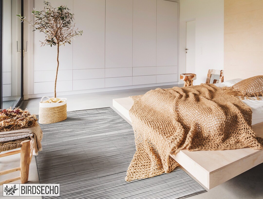 Petrified Bamboo Vinyl Mat, Retro PVC Rug, Modern Linoleum Carpet ...