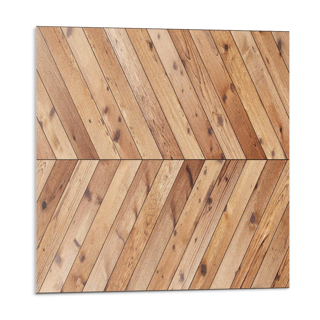 Pattern of Diagonal Boards PVC Wall Tiles, Brown Tile Stickers, Peel ...