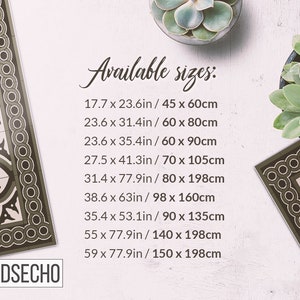 Flor De Lis Mint Vinyl Mat, Linoelum Rug, Rugs, Talavera Decor, Rug ...