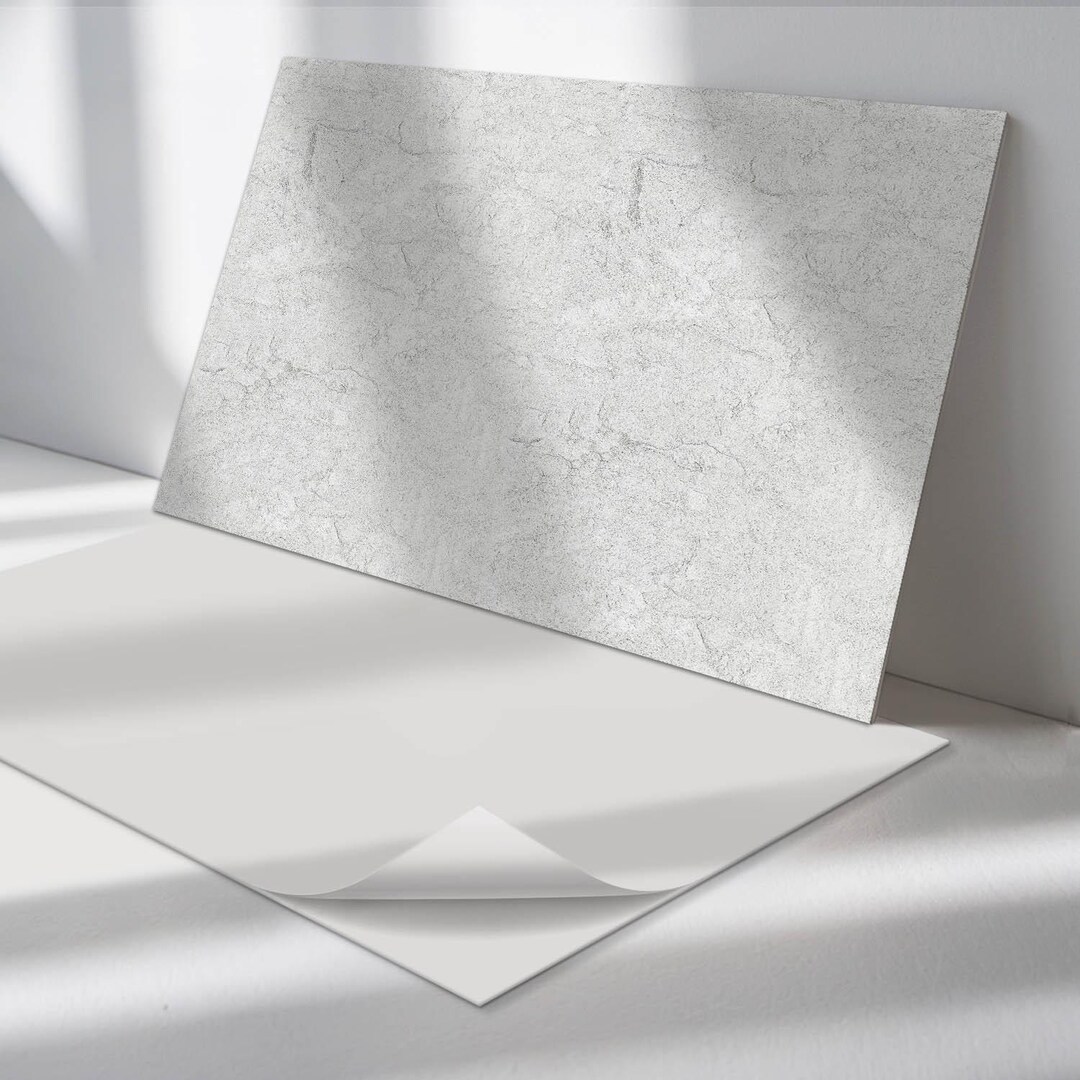Natural Stone Texture Panel Stickers, White Self Adhesive Panels ...