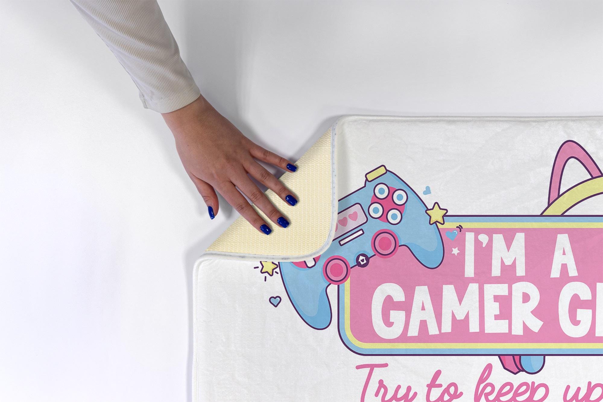 Gamer Girl Graphics Soft Kids Rug, Pink Kids Decorations, Toddler Room ...