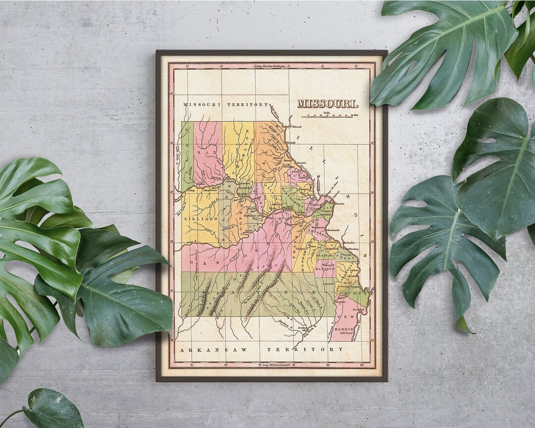 Finley Map of Missouri Anthony Finley Mapmaker of the United - Etsy