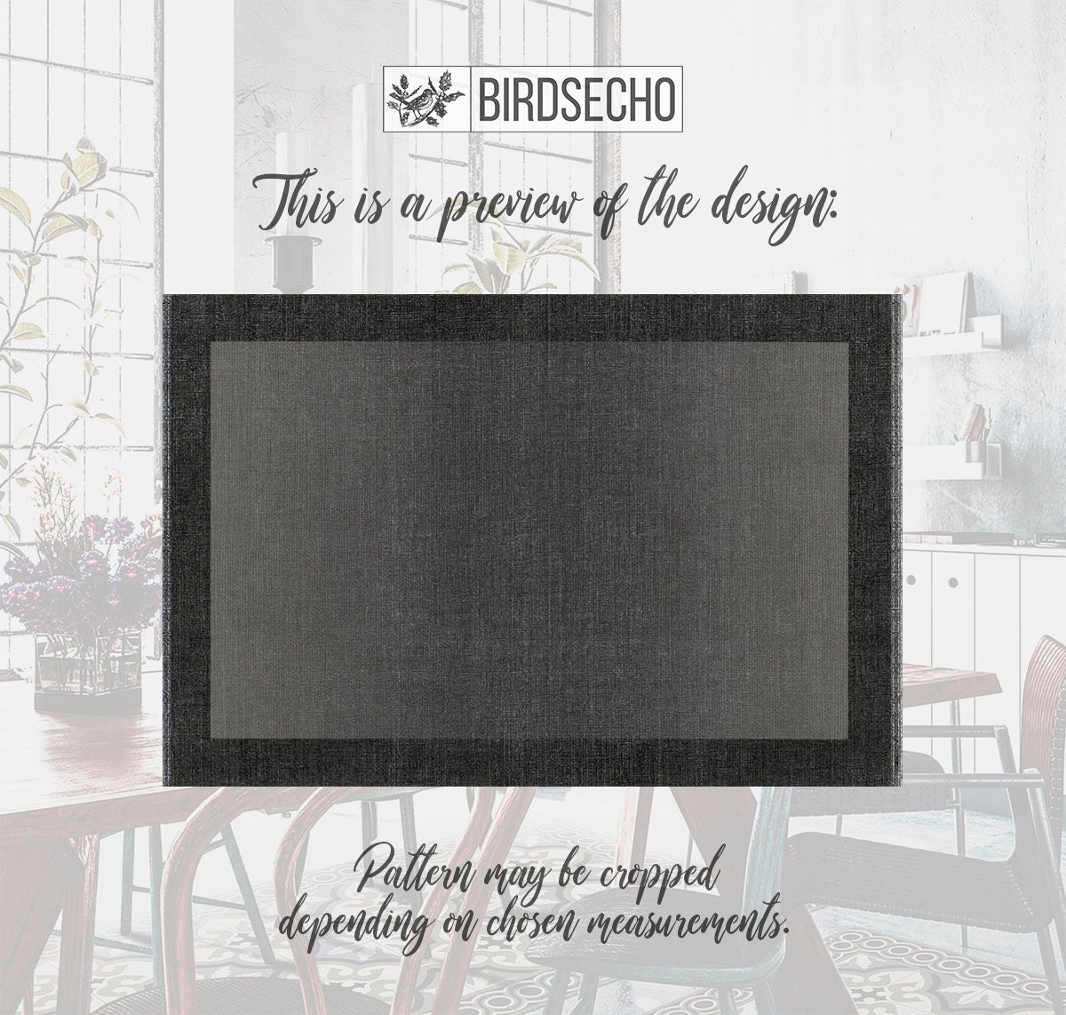 Layla Dark Vinyl Mat, Boho Vinyl Mat, Floor Decor, Plain Mat, Geometric ...