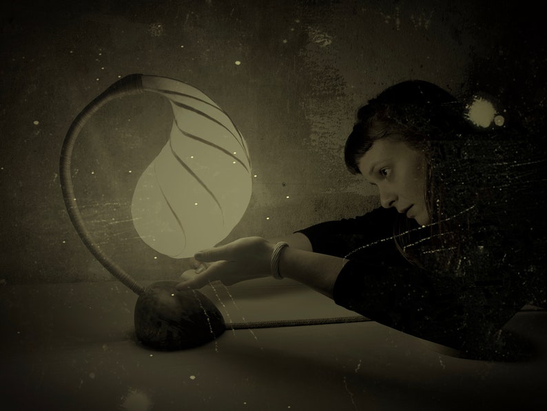 Table Lamp Handmade Calm Ambient Light Paper Wood Organic Sustainable ...