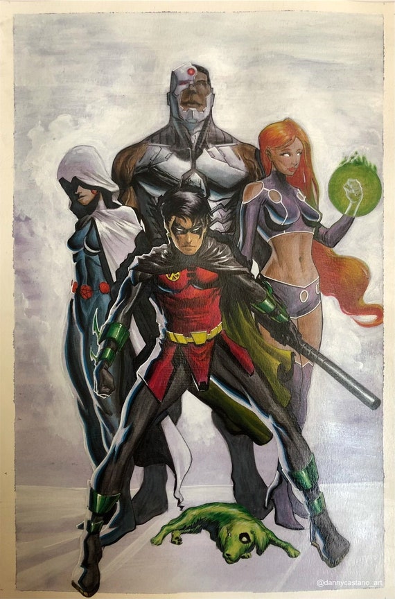 Original Teen Titans Painting - Etsy