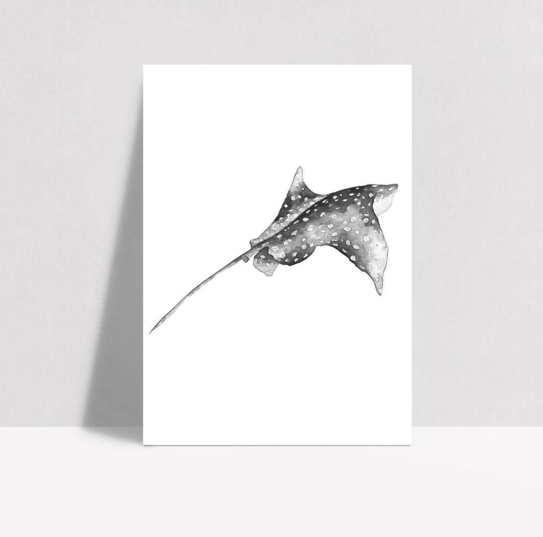 Watercolour Stingray Painting | Printable Download | Sea Theme Prints ...