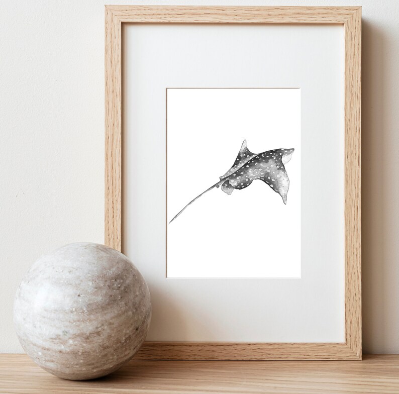 Watercolour Stingray Painting Printable Download Sea Theme Prints - Etsy
