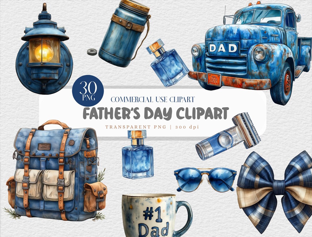 Father's Day Watercolor Clipart Bundle: Dad Life PNG (digital Download ...