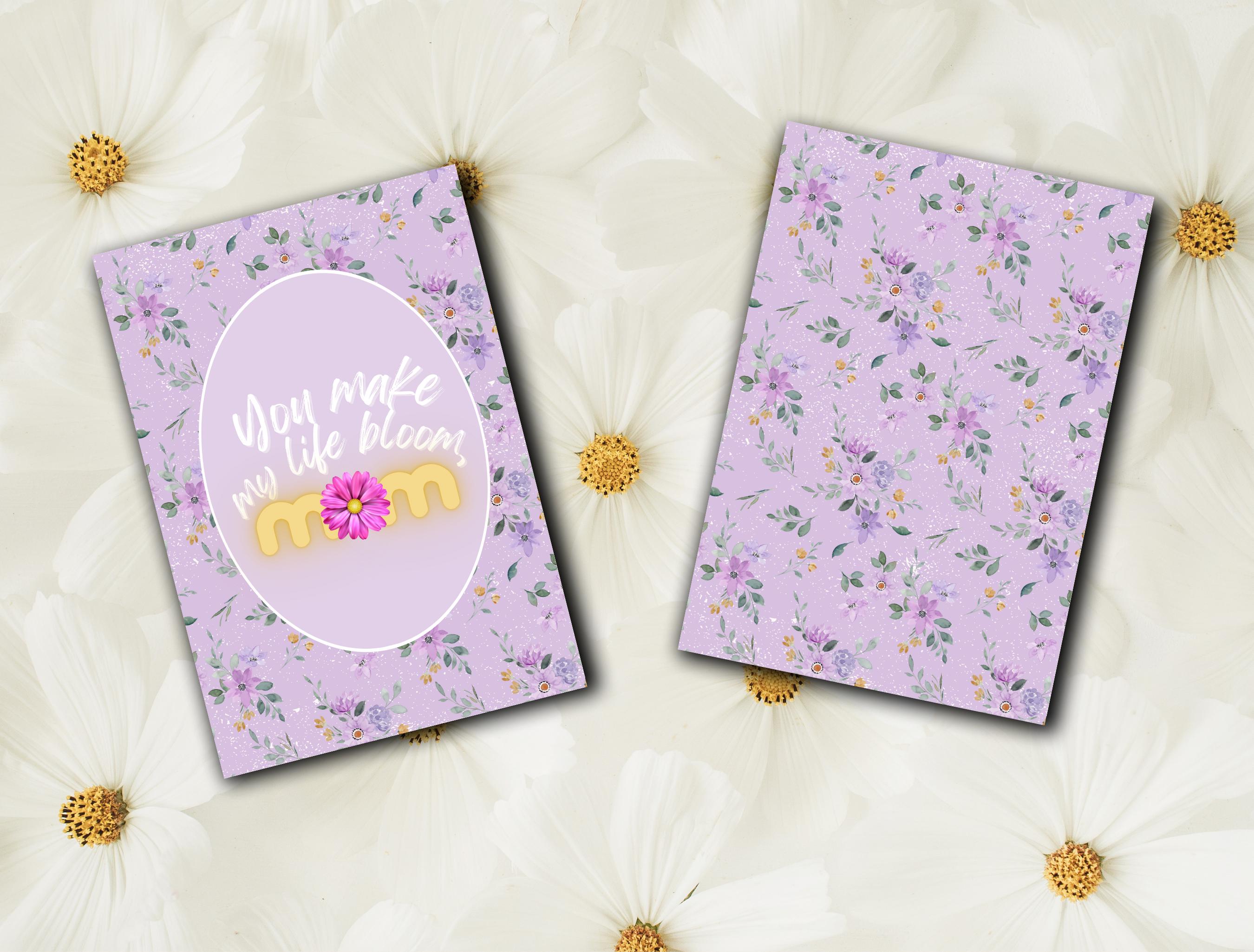Flower Printable Mother's Day Cards Digital Cards Mothers Day Mother's ...