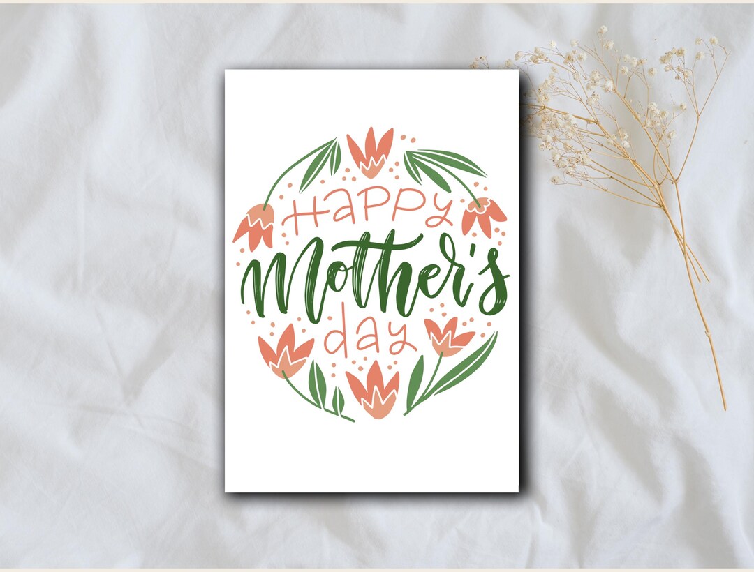 Floral Printable Mother's Day Cards Digital Cards Mothers Day Mother's ...
