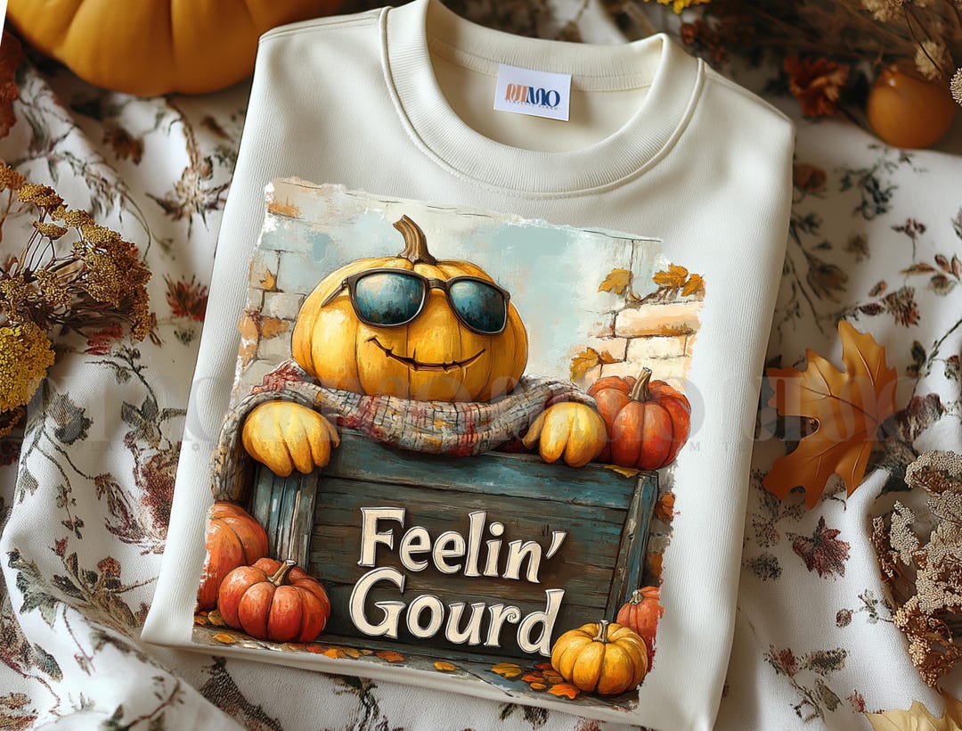 Funny Feelin' Gourd Pumpkin PNG: Halloween Shirt Design (digital ...
