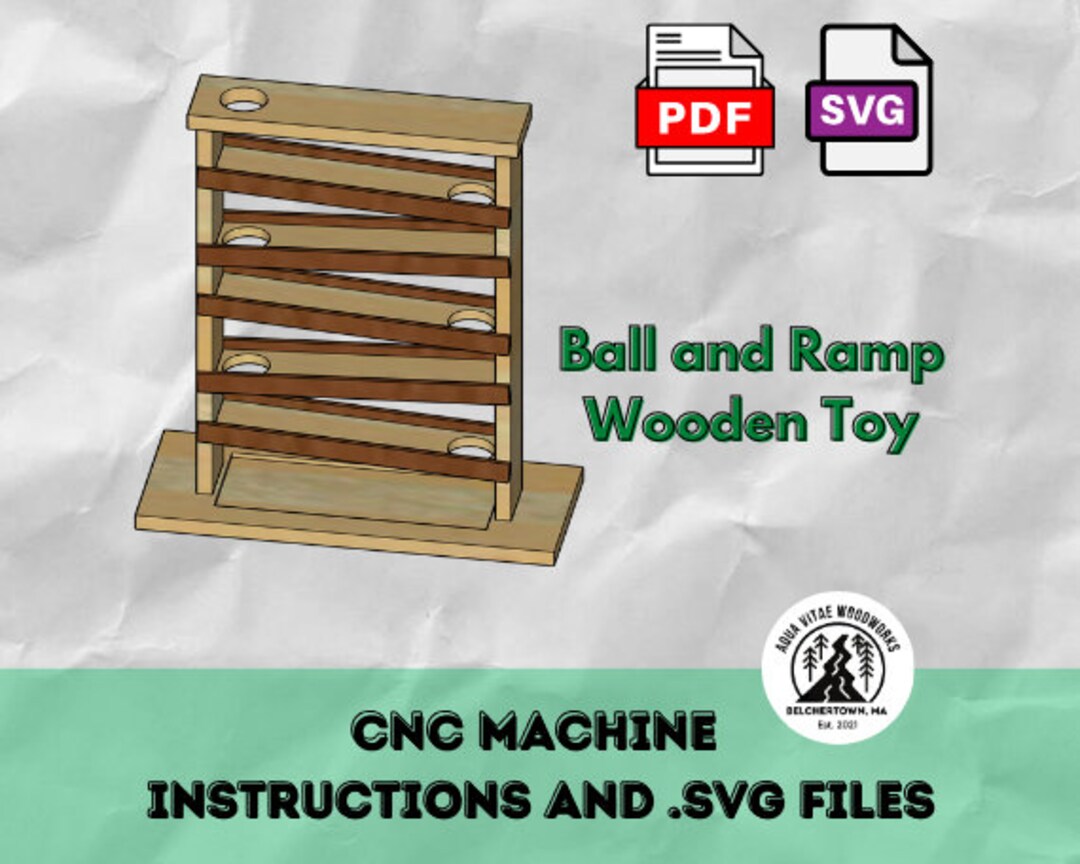 Montessori Ball and Ramp Toy CNC Project / Montessori Toy SVG Files ...
