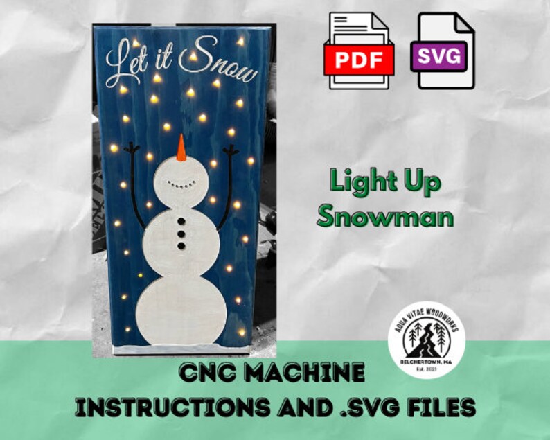 Light up Snowman CNC File / Snowman SVG File / Light up Holiday Let It ...