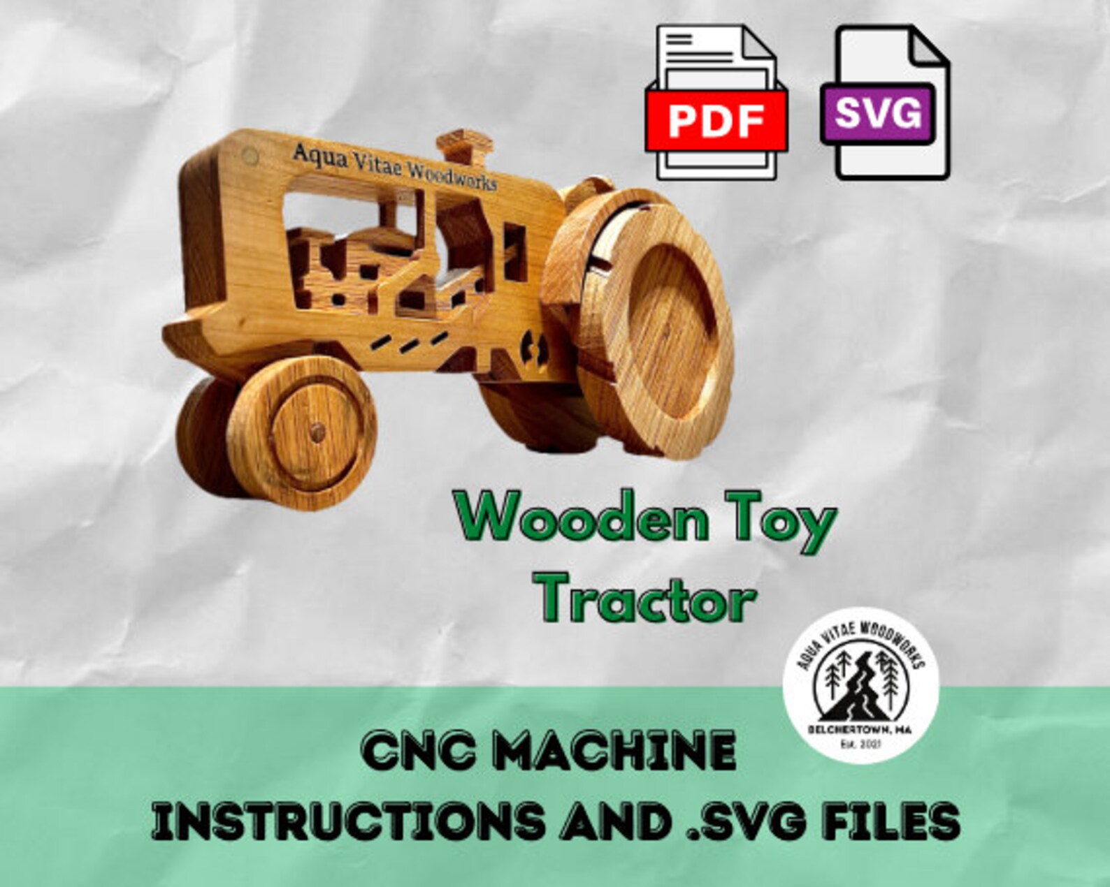 CNC Toy Tractor SVG File / Toy Tractor SVG / Wooden Tractor Toy File ...