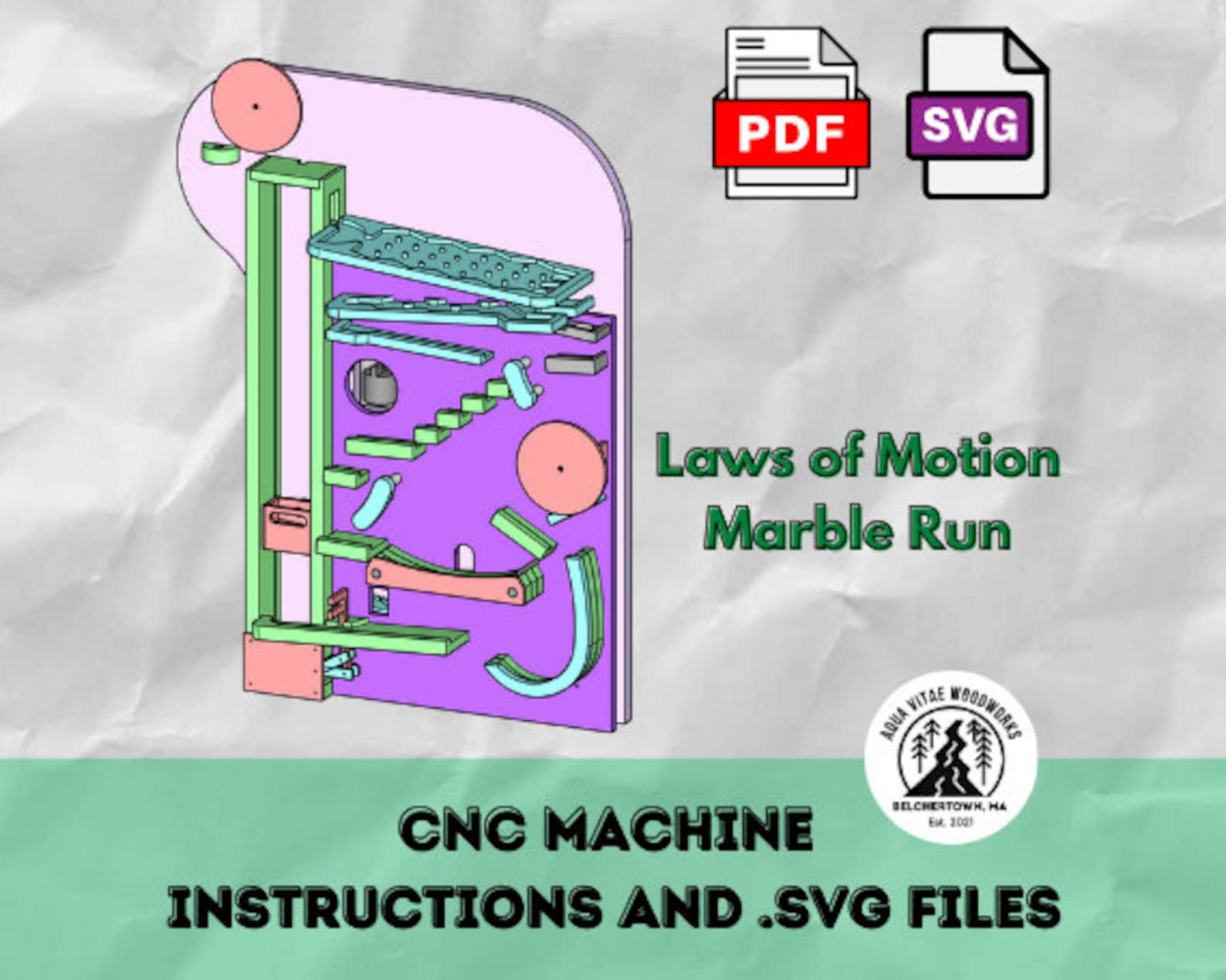 CNC Build Plans Marble Run / SVG Files G-code Marble Run / Woodworking ...
