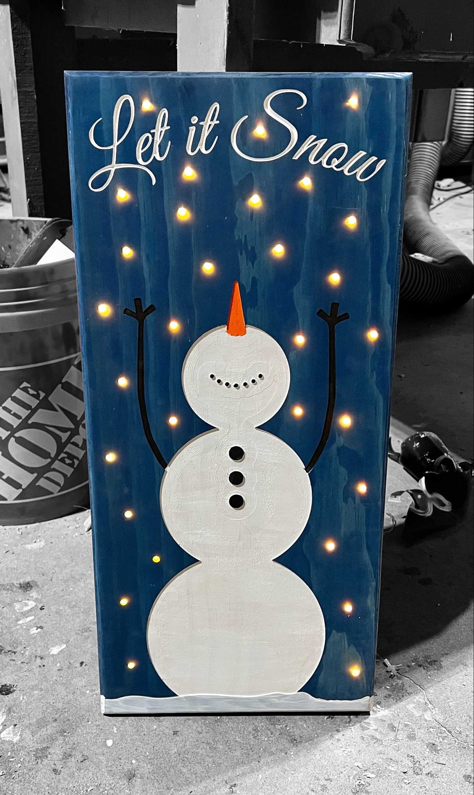 Light up Snowman CNC File / Snowman SVG File / Light up Holiday Let It ...