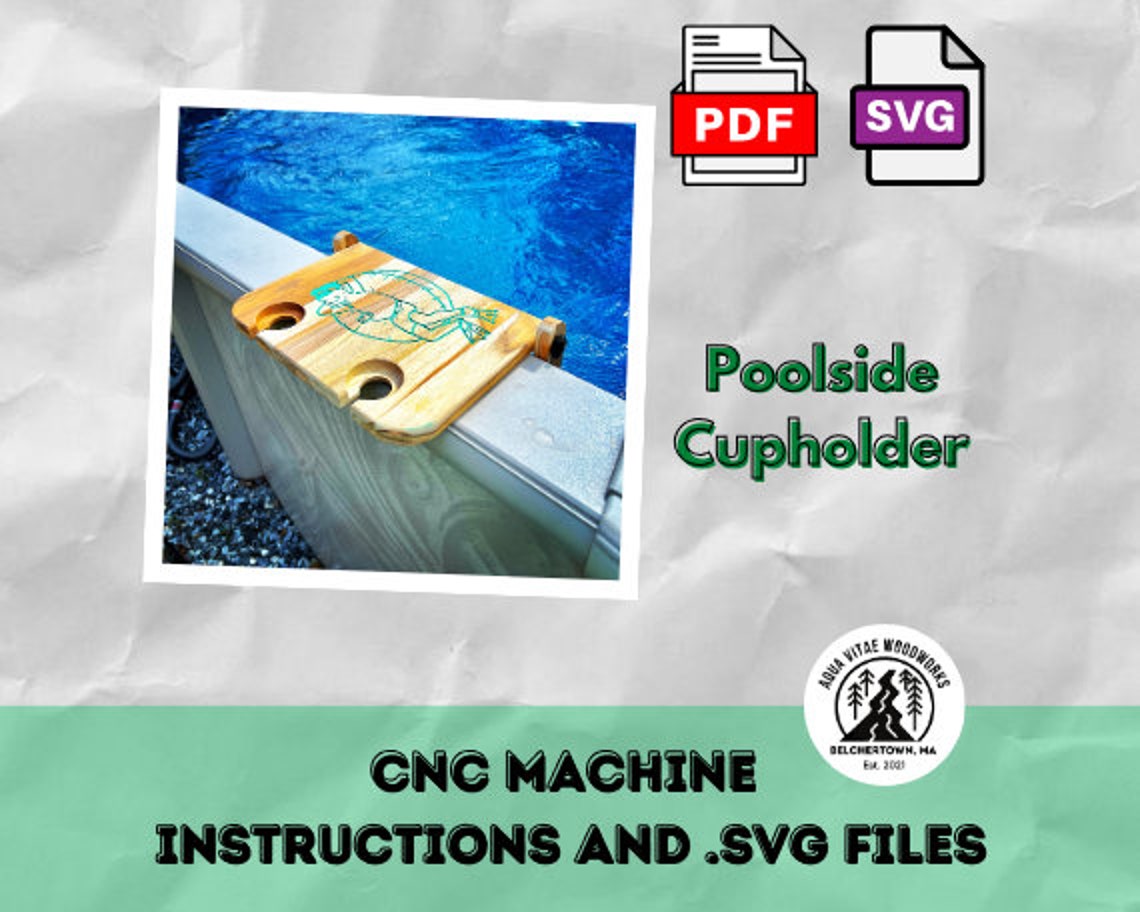 Pool Side Cup Holder CNC Plans / SVG File Pool Mounted Cup Holder ...