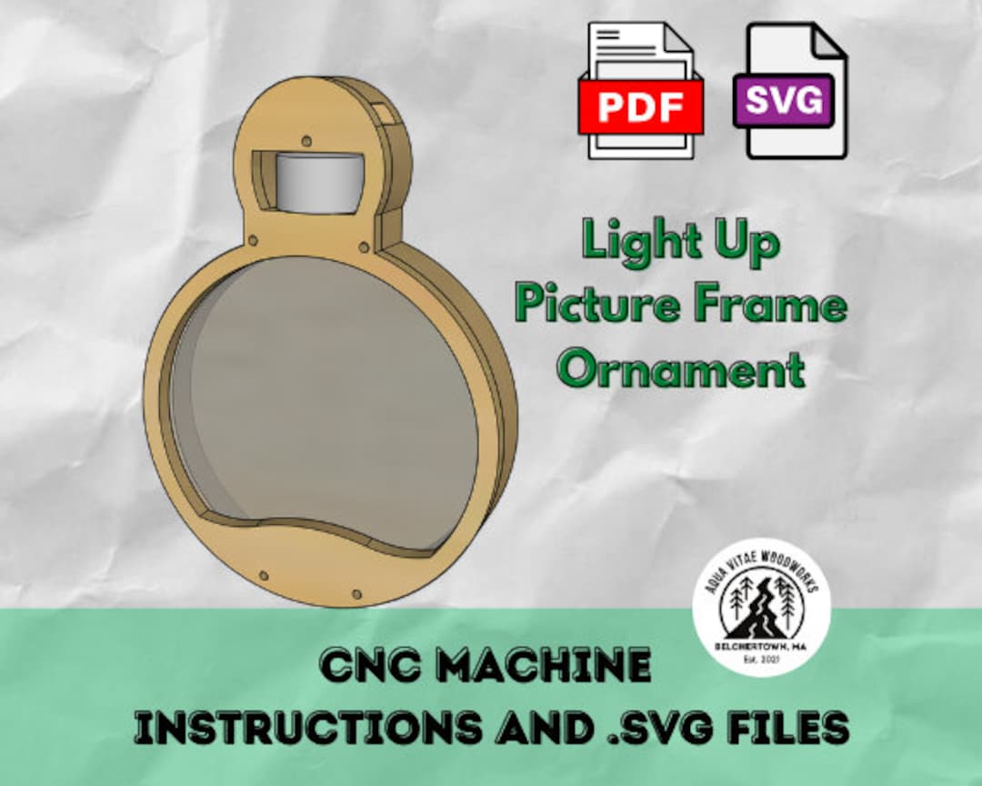 Light up Picture Frame Ornament SVG Files / Light up Ornament Build ...