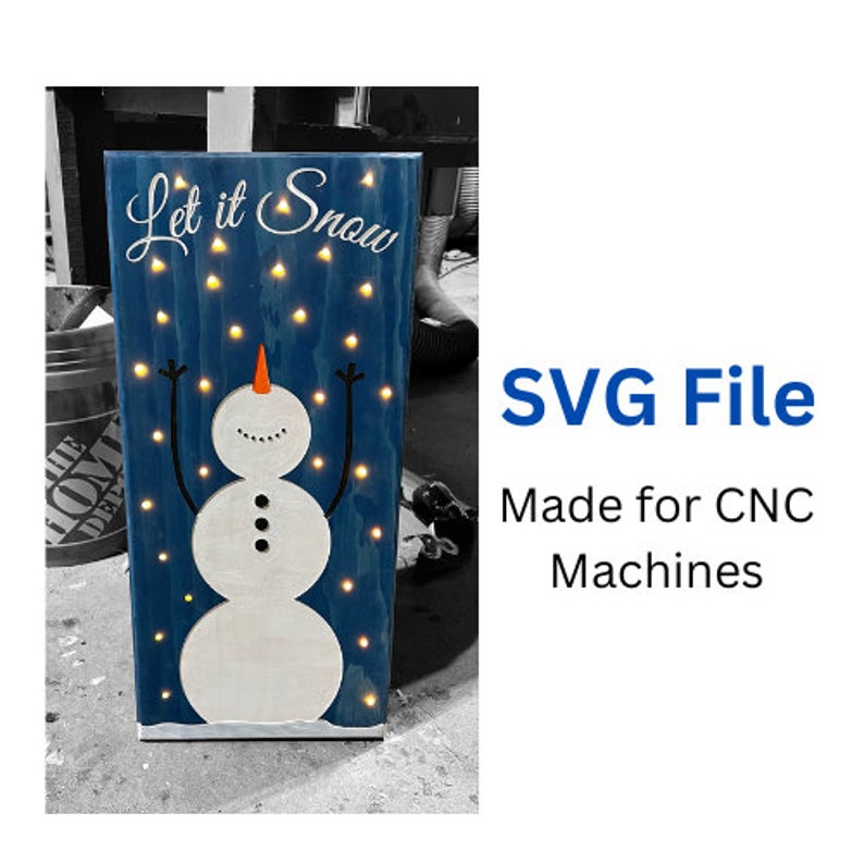 Light up Snowman CNC File / Snowman SVG File / Light up Holiday Let It ...