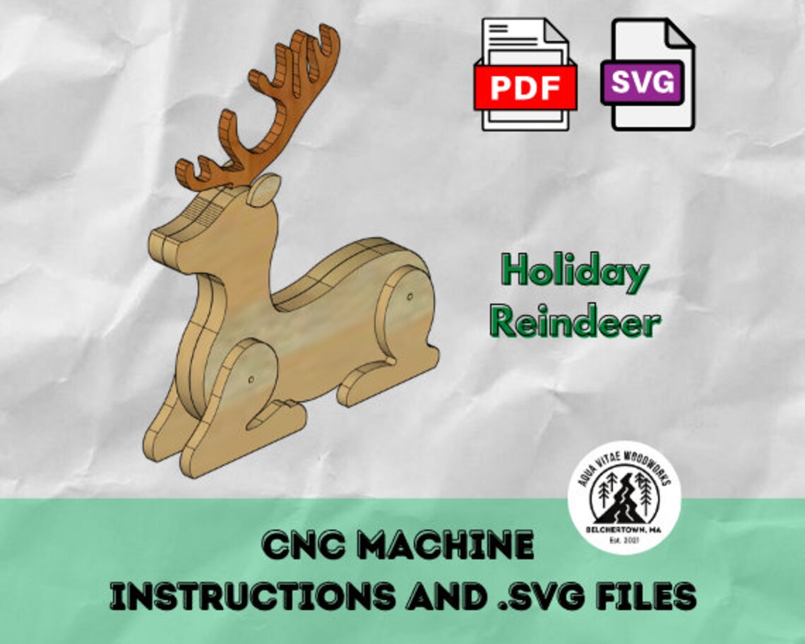 Holiday Reindeer CNC Build Plans / Reindeer SVG Files / CNC Holiday ...