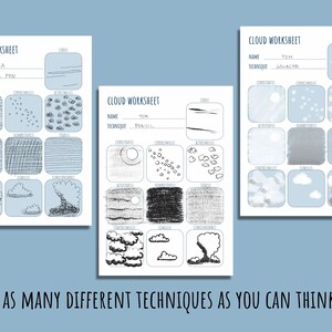 Printable Cloud Study Flashcards, Art Lesson Plan for Nature Studies ...