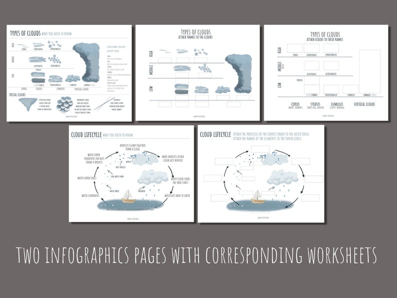Printable Cloud Study for Homeschooling Curriculum Weather - Etsy