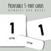 Printable Minimalist Montessori Numbers Flashcards 3 Part - Etsy