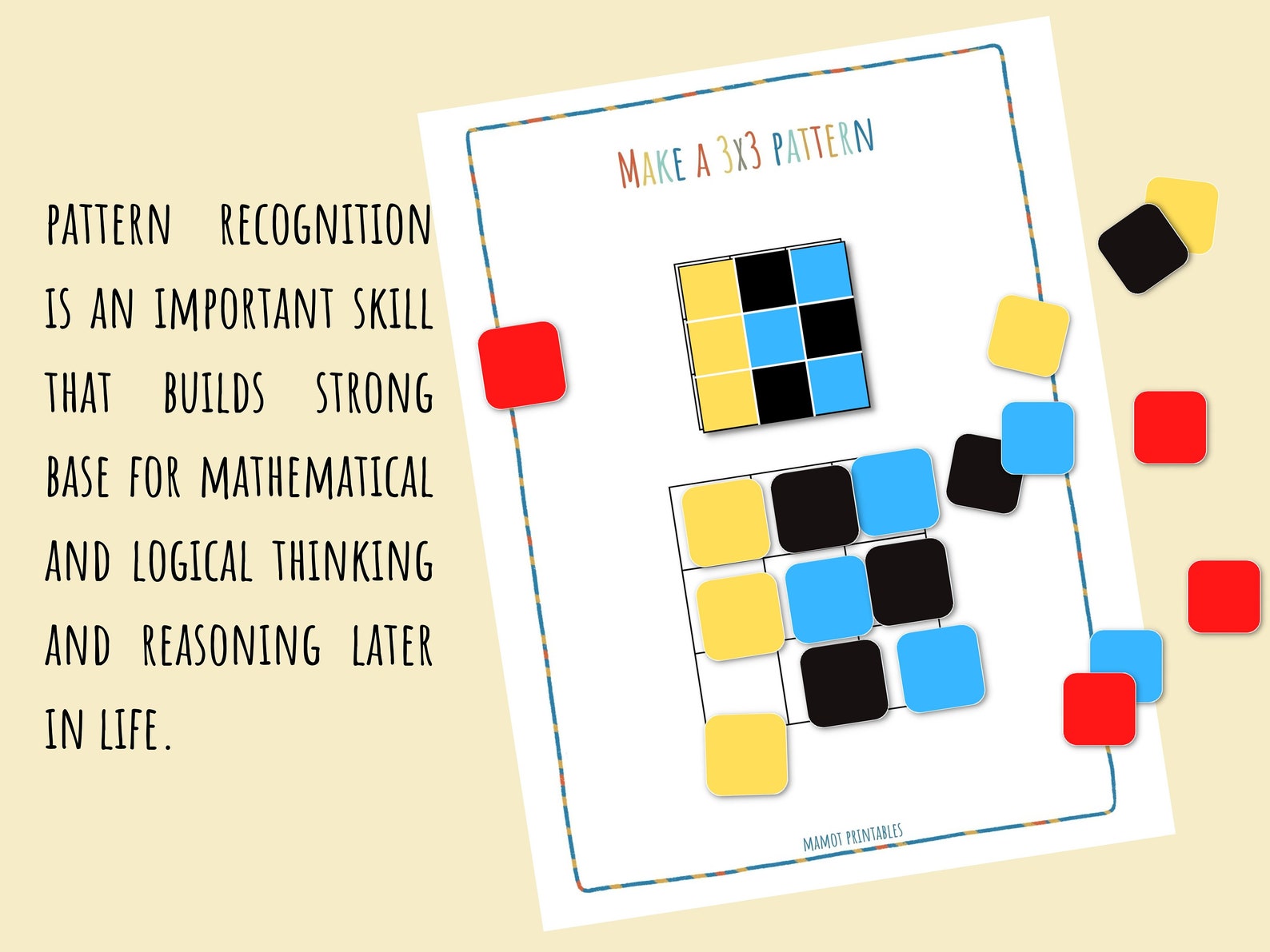 Printable Math Activity Pattern Recognition Kindergarten Math Learning ...