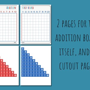 Printable Homeschool Math Activity for Kids, Addition Board, Montessori ...