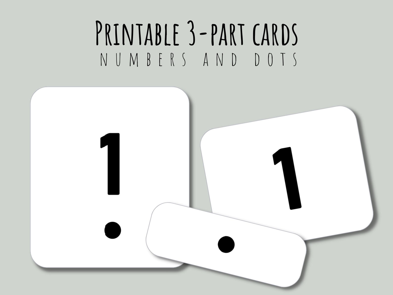 Printable Minimalist Montessori Number Flashcards, 3 Part Nomenclature ...