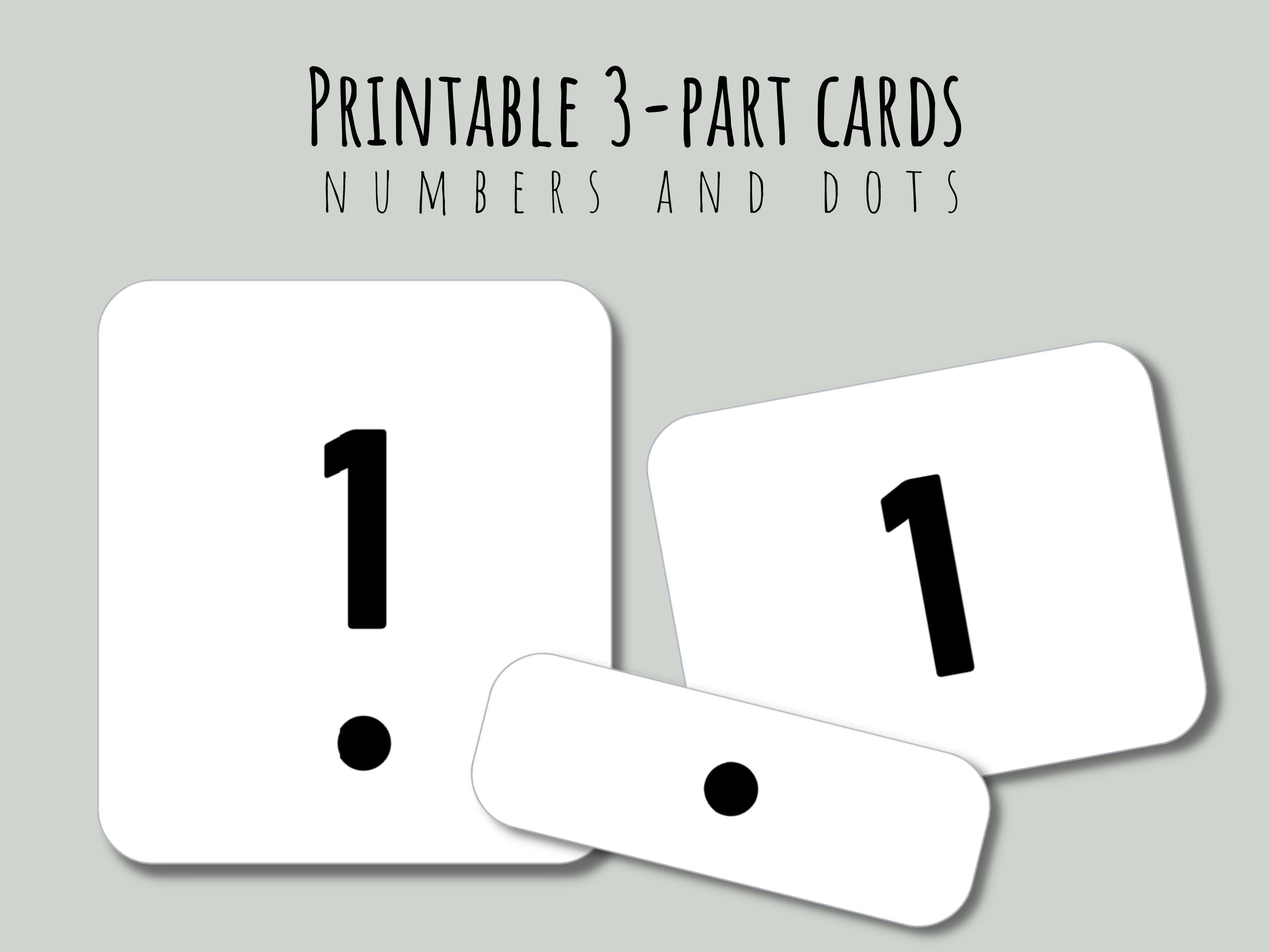 Printable Minimalist Montessori Number Flashcards 3 Part - Etsy
