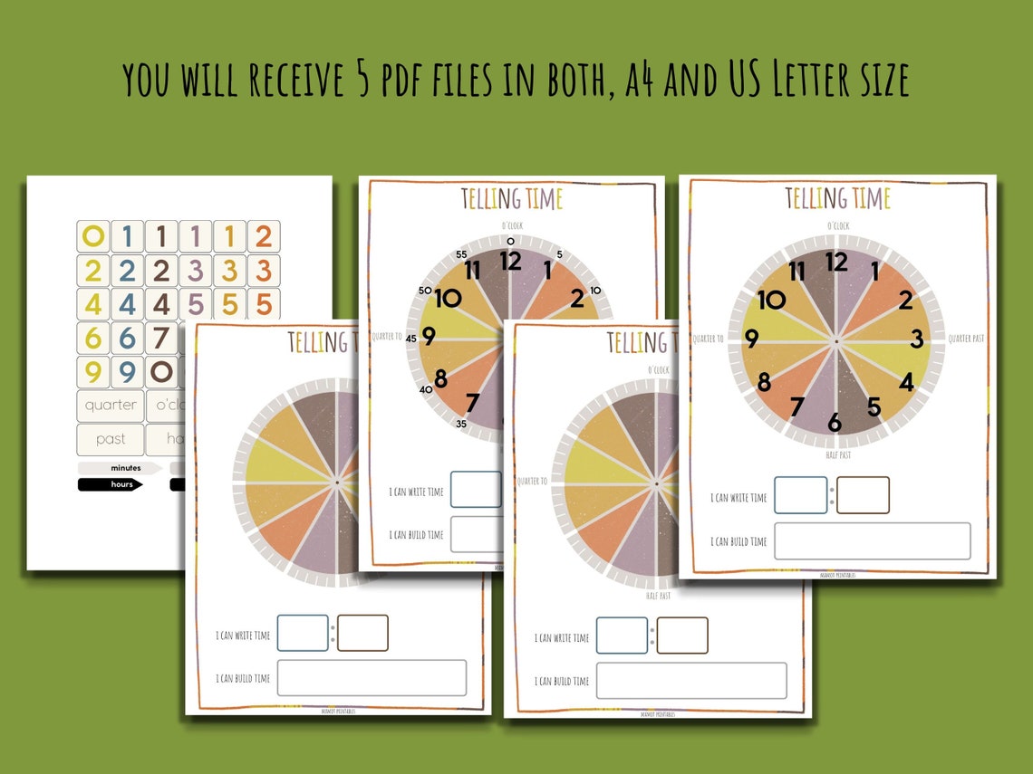 Learn to Tell Time Worksheet Printable Kids Learning Time Activity ...