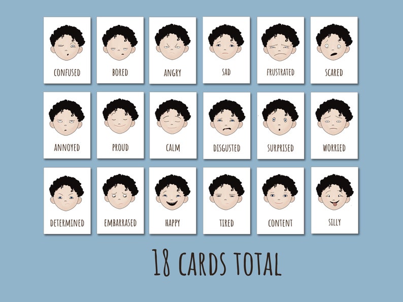 Printable Emotion Wheel and Feeling Flashcards Montessori Emotion ...