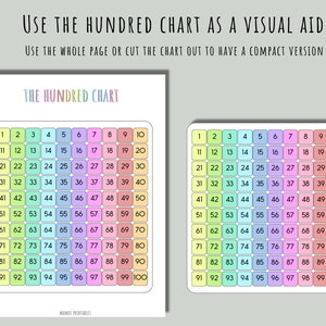 Printable Hundred Chart and Board for Kindergarten Math Practice, Math ...