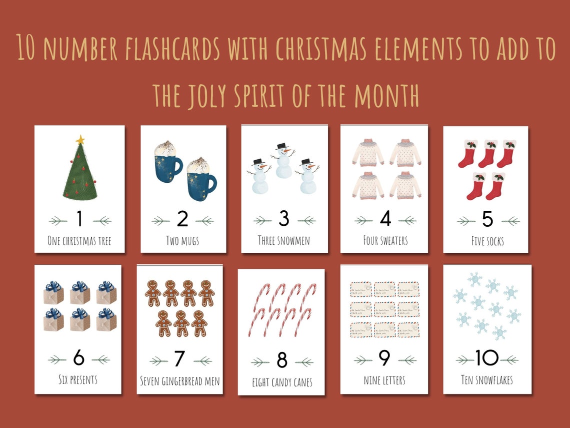 Printable Christmas Activity for Kids, Early Math Learning, Number ...