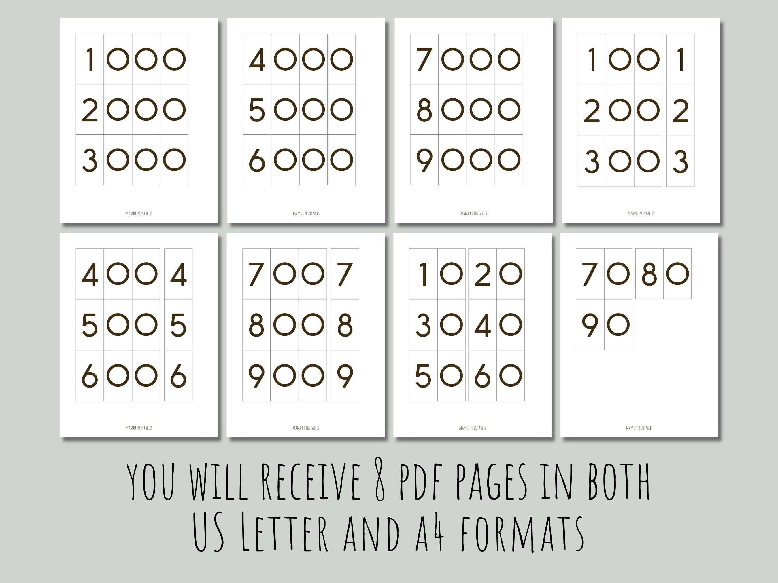 Printable Montessori Place Value Cards, Kindergarten Math Materials ...