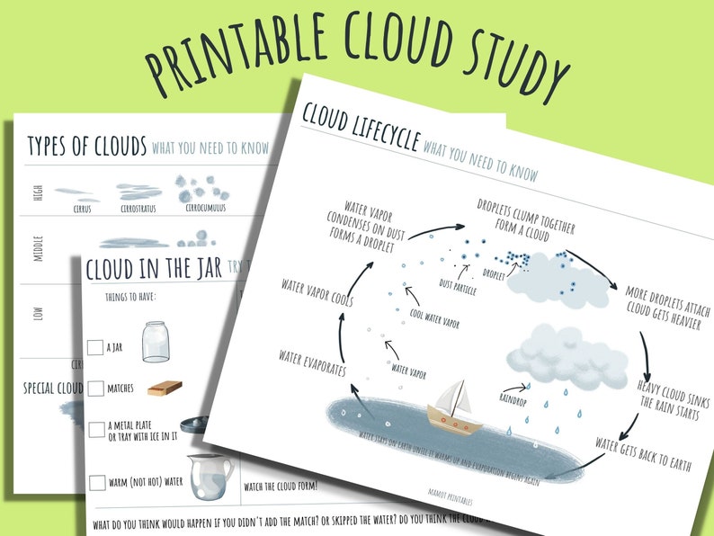 Nature Journal Cloud Log Printable Cloud Unit Study Homeschool - Etsy