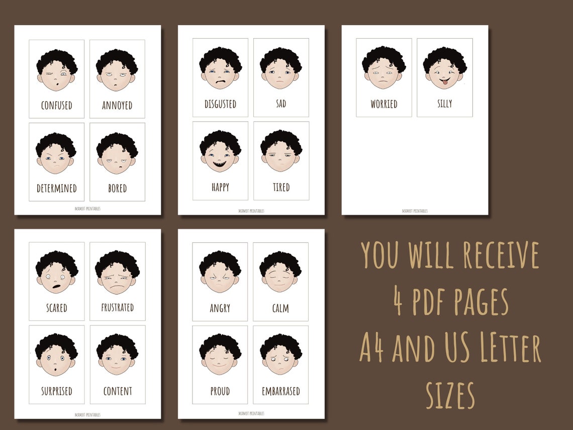 Printable Emotion Cards for Kids for Emotional Regulation and ...